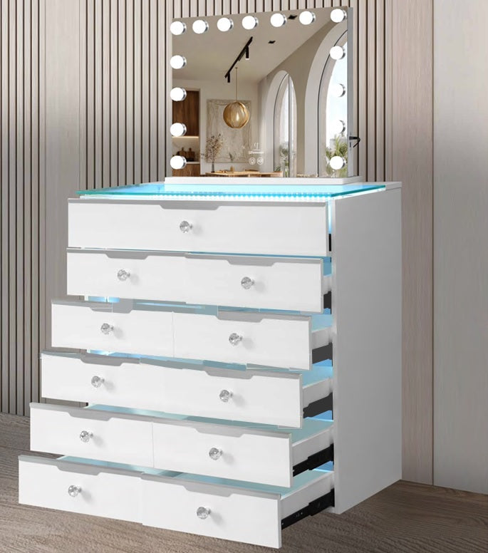 11 Drawer Dresser with Led Rainbow Lights – The Right Buy Store