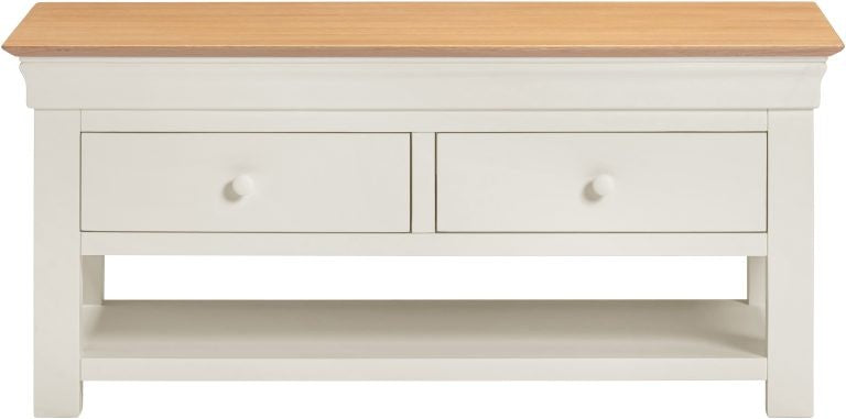 Bordeaux 2 Drawer Coffee Table - Ivory/Oak – The Right Buy Store