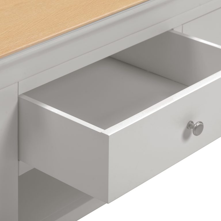Bordeaux 2 Drawer Coffee Table - Pebble Grey/Oak – The Right Buy Store