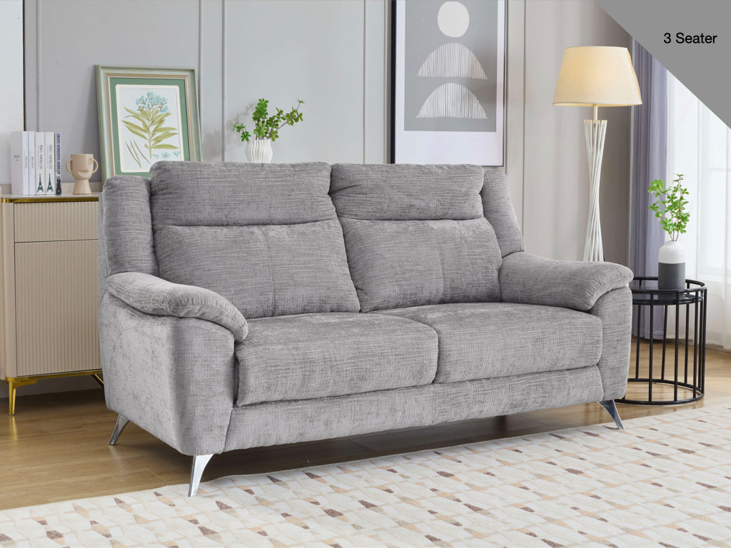 Monroe Fixed 3 Seater Sofa - Ash – The Right Buy Store
