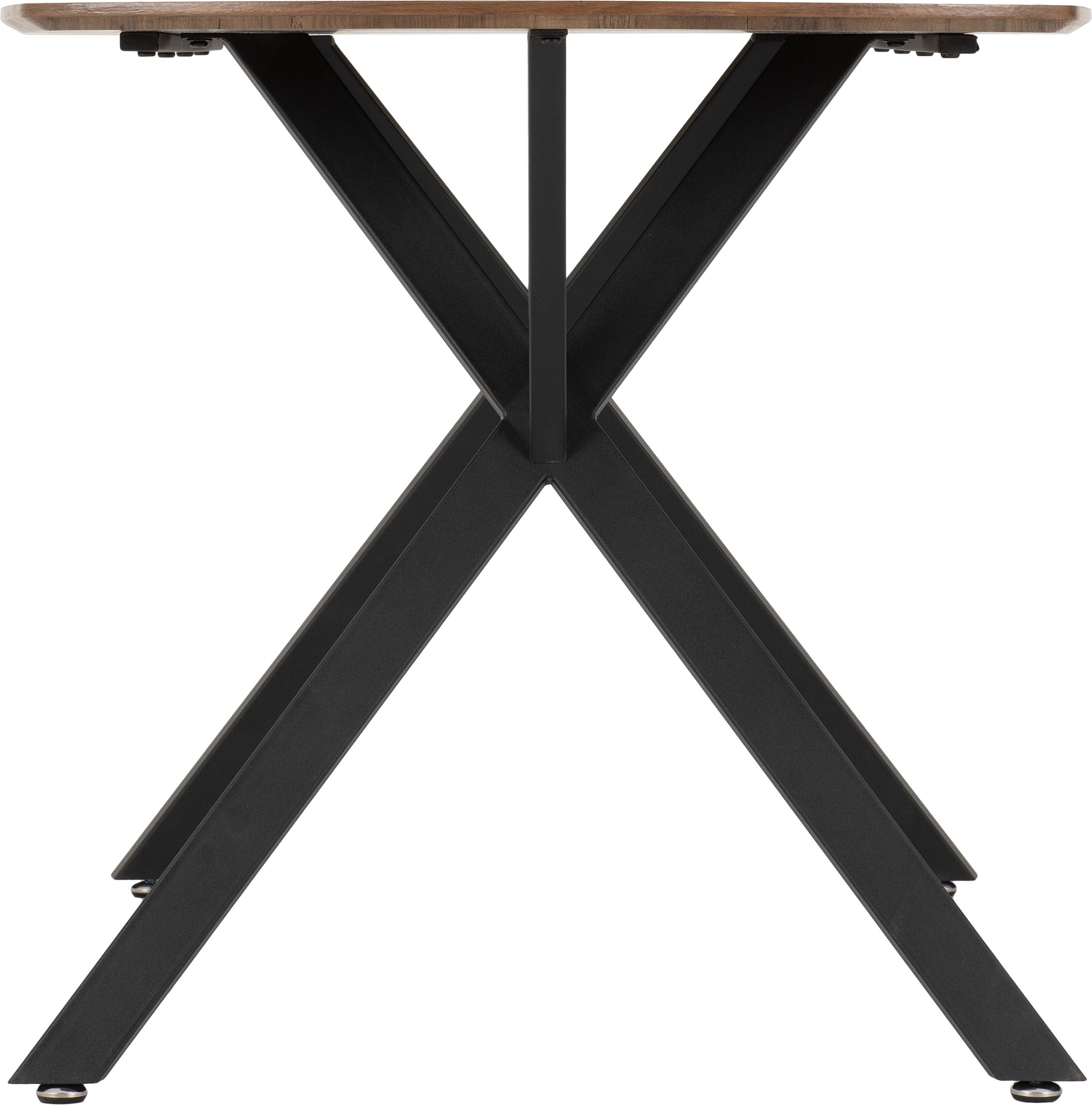 Athens Dining Table- Medium Oak Effect/Black -The Right Buy Store